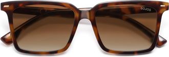 Sojos Retro Quadratisch Gro&szlig; Polarisierte Sonnenbrille Damen Herren Klassisch 70er Cateye brillen mit UV400 Schutz SJ2387, braun
