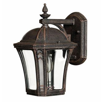 Licht-Erlebnisse Au&szlig;enlampe Wand Haus Hof IP44 E27 Glas Aluminium Rustikal Au&szlig;enwandlampe