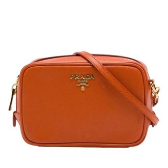 Prada Sac bandouli&egrave;re Saffiano Pre-owned - Femme - Pre-owned - Orange - Taille: ONE Size