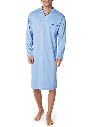 Novila Herren Nachthemd blau Baumwolle & Mix unifarben