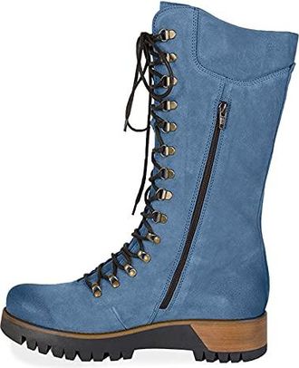 Generic Bottes de cowboy &agrave; bout rond pour femme - Pour garder au chaud - Bottes de cowboy pour femme, bleu, 39.5 EU