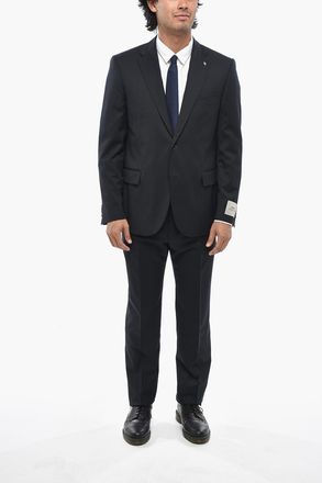 Corneliani CC COLLECTION Anzug Aus Schurwolle Mit Zwei R&uuml;ckenschlitzen Klassisches Revers Corneliani