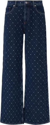 Liu Jo Jean Droit Matelass&eacute; avec Strass - Femme - Jeans - Bleu - Taille: W30