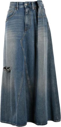 Maison Margiela Femme, Jupes, Bleu, Taille: 38 FR Jupe Maxi en Denim