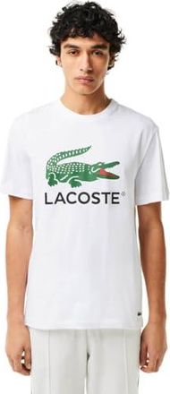 Lacoste Th1285 T-Shirt de Sport à Manches Longues, Blanc, XL Homme