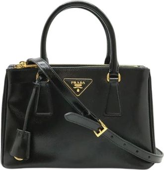 Prada Pre-owned Galleria Patent Leather 2way Bag - Femme - Pre-owned - Noir - Taille: ONE Size