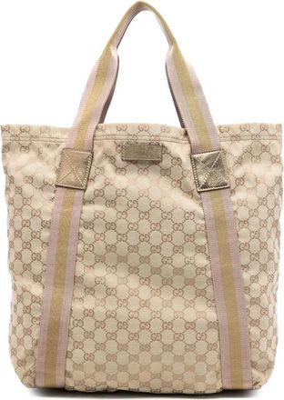Gucci Shopper - GG Canvas Web Tote - Gr. unisize - in Braun - f&uuml;r Damen