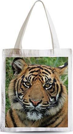 Fabulous Grand Sac Shopping Plage Etudiant Gros Plan Tete de Tigre de Face Vie Sauvage