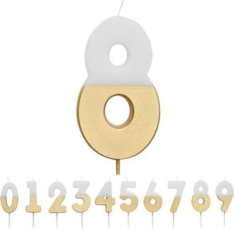 Talking Tables Weiß und Gold Nummer 6 Kerze für Kuchen | Prämie-Qualität Kuchendekoration | Für Kinder, Erwachsene, 16., 60. Geburtstag, Jubiläum, Meilenstein