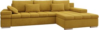Mirjan24 Ecksofa Bangkok Premium, Eckcouch mit Schlaffunktion und Bettkasten, Couch L-Form Sofa f&uuml;r Wohnzimmer, G&auml;stezimmer, Wohnlandschaft (Maya 05, Seite: Re