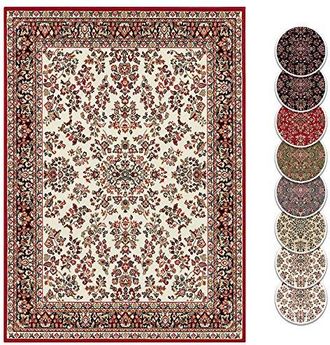 Hanse Home Design Kurzflor Wohnzimmerteppich Orient - Zabul Perser Look, Orientalischer Teppich für Esszimmer, Wohnzimmer, Schlafzimmer - Creme/Rot, 120x160 cm