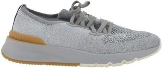 Brunello Cucinelli Homme, Chaussures, Gris, Taille: 40 EU Baskets en Mesh &agrave; Talon Contrastant