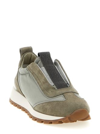 Brunello Cucinelli Womens Bicolor Polyester Athletic Sneakers