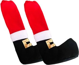 Holibanna Weihnachtsmann Tischfußabdeckungen 2 Stück Handgefertigte Stuhlbeinkappen Für Weihnachten Dekorativer Stuhlfußschutz Für Zuhause Und Restaurant