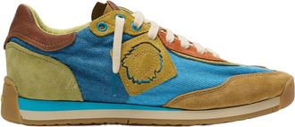 Satorisan Enso Gaia - Casual Sneaker Herren und Damen - Vintage Leder und Textil Sportschuhe Bequem, Nachhaltig und Dauerhaft - Farbe Blue Swirl - Größe 41