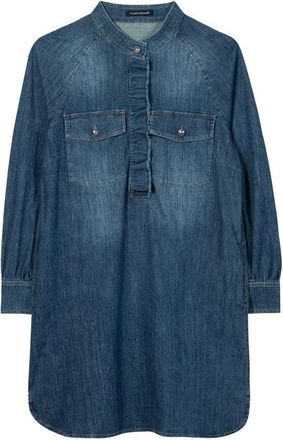 Luisa Cerano Damen Jeanskleid mit Rüsche