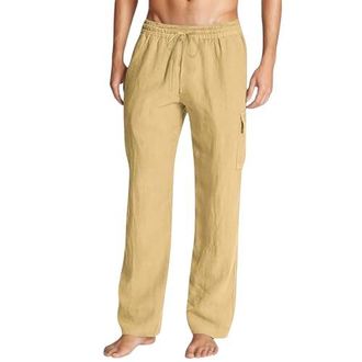 Generic Pantalon de jogging pour homme - Coupe droite - Confortable - Taille &eacute;lastique - Pour la vie quotidienne - Relaxation &agrave; la maison - Printemps &eacute;t&eacute; - Re