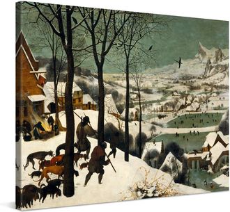 Picanova Pieter Bruegel - The Hunters in The Snow 80x60cm - Bild auf Leinwand - Premium Kunstdruck Auf 2cm Holz-Keilrahmen Für Schlaf- Und Wohnzimmer - Klassis