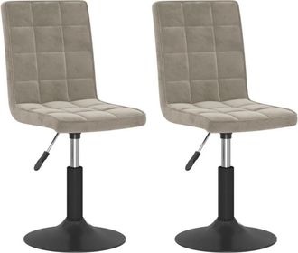 vidaXL Vidaxl - Chaises pivotantes à manger lot de 2 gris clair velours