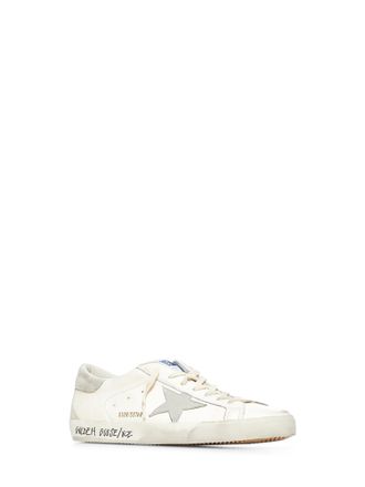 Golden Goose Mens Sneakers Super-Star White Leather Goat Skin Trainers