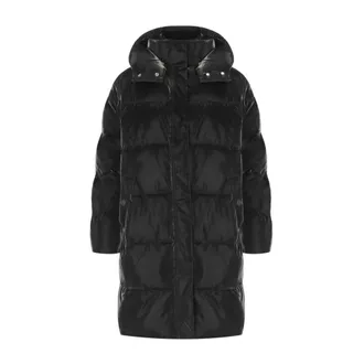 Elisabetta Franchi Femme, Manteaux, Noir, Taille: 38 FR Manteau Rembourré à Capuche