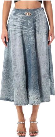 Diesel Femme, Jupes, Bleu, Taille: W26 De-Annet Midi Skirt