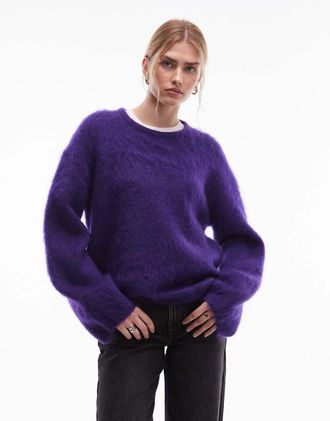 & Other Stories Pullover aus Woll- und Mohairmix mit überschnittenen Schultern in Lila