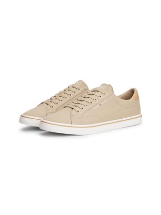 Tommy Hilfiger Sneaker TOMMY HILFIGER VULC CORE LONG LACE, Herren, Gr. 41, beige, Baumwolle, unifarben mit Farbeinsatz, Schuhe Sneaker, Freizeitschuh, Halbschuh, Sch