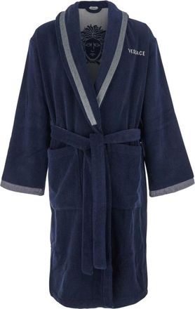 Versace unisex, V&ecirc;tements de nuit et de d&eacute;tente, Bleu, Taille: S Peignoir de bain Terry Medusa Jacquard