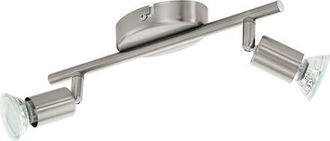 Eglo LED Deckenleuchte Buzz-LED, 2 flammige Deckenlampe, Deckenstrahler aus Metall in Nickel-Matt, Wohnzimmerlampe, Küchenlampe, Spots inkl. GU10 Leuchtmit