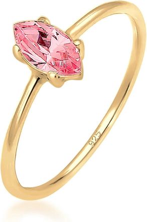 Elli Ring - Ring Verlobung Marquise Zirkonia Stein 925 Silber - Gr. 52 MM - in Gold - für Damen