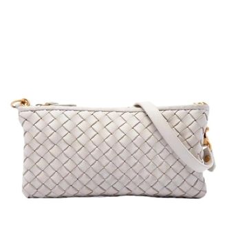 Bottega Veneta Sac bandouli&egrave;re en nappa tress&eacute; Pre-owned - Femme - Pre-owned - Blanc - Taille: ONE Size