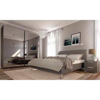 Skøp home24 Schwebetürenschrank reflect+ 225 x 222cm Blau/Graphit 2 Türen