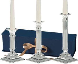 Silberkanne Kerzenleuchter, Kerzenst&auml;nder, Kerzenhalter H 15cm, 19 cm und 23 cm 3er Set Premium Silber Plated edel versilbert in Top Verarbeitung. Zum verschenken