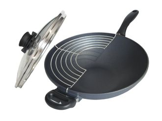 Swiss Diamond 32cm Wok mit Deckel und Grill