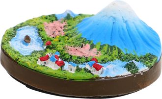 SOLUSTRE Miniatur-Bonsai-bergfigur Aus Kunstharz Japanisches Mikrolandschaftsornament Handbemalte Fuji-Dekoration Miniaturberg Für Bonsai-landschaften Mikro-ga