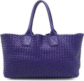 Bottega Veneta Shopper - Medium Lambskin Intreccio Cabat Tote - Gr. unisize - in Orange - f&uuml;r Damen