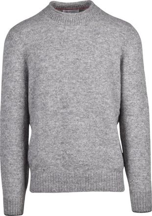 Brunello Cucinelli Homme, Pulls, Gris, Taille: 2XL Maglione Collo Bordato