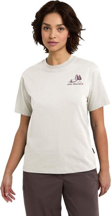 Jack Wolfskin Damen Cadena T W T-Shirt, Tent Cotton White, XL