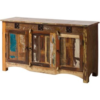 Massivmoebel24 Sideboard Altholz 135x40x75 mehrfarbig lackiert nature of spirit 126