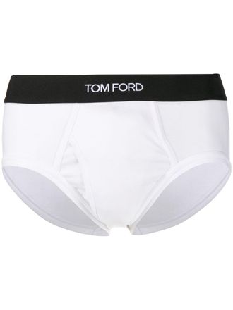 Tom Ford Slip mit Logo - Wei&szlig;