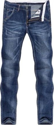 Generic Pantalon d&eacute;t&eacute; fin bleu slim droit denim pantalon d&eacute;contract&eacute; pleine longueur jean, bleu, 36 W (tour de taille : 92 cm)