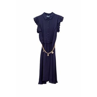 Fracomina Abito Regular Chemisier Midi - - Dresses - Damen - Blau - L