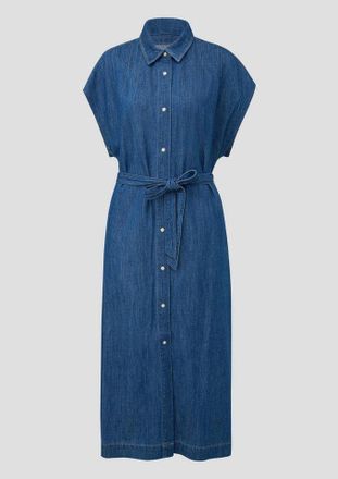 s.Oliver Midikleid Kleid Midi-Denimkleid mit Eingrifftaschen