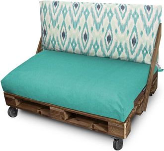 Happers Happers - Coussin palette dext&eacute;rieur Dossier 120x45x25 &Eacute;thnique Vert/Gris Naylim