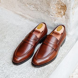 Bexley Dixton - Mocassin homme marron patin&eacute;