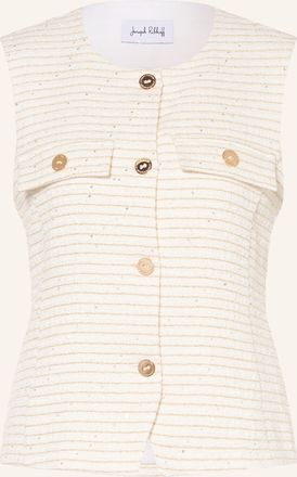 Joseph Ribkoff Blazerweste Aus Boucl&eacute; Mit Pailletten weiss