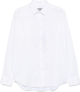 Canali Hemd aus leichtem Jersey - Weiß