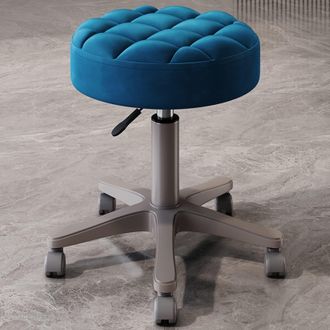 Generic St&uuml;hle, runder Rollhocker aus PU-Leder, drehbar, h&ouml;henverstellbar, B&uuml;rohocker, Barhocker/46 * 46 * (41-53) cm
