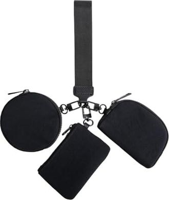 Generic Porte-monnaie pour clés avec poche pour pièces de monnaie pour femme, porte-monnaie portable avec fermeture éclair, petit et facile, noir, Consulte la